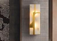 China White marble  led round and long and plating gold wall lamp for hotel for sale