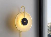 China White marble  led round and long and plating gold wall lamp for hotel for sale