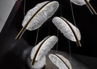 China French modern minimalist luxury living room ceiling lamp high-end feather art high-end restaurant chandelier for sale