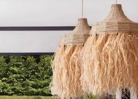 China Rattan Chandelier Hotel Restaurant Straw Hat Lamp for Bedroom for sale
