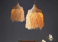 China Rattan Chandelier Hotel Restaurant Straw Hat Lamp for Bedroom for sale
