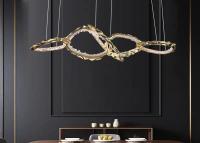 China Light luxury copper ring staggered chandelier restaurant living room creative luxury decorative lamps for sale