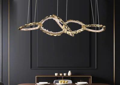 China Light luxury copper ring staggered chandelier restaurant living room creative luxury decorative lamps for sale