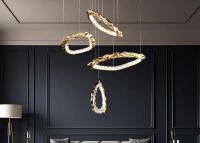 China Light luxury copper ring staggered chandelier restaurant living room creative luxury decorative lamps for sale