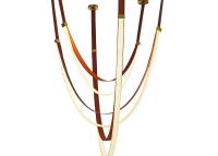 China Leather chandelier led tube big light for Villa Interiordesign Pendant lamp for sale