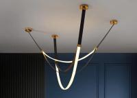 China Leather chandelier led tube big light for Villa Interiordesign Pendant lamp for sale