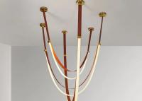 China Leather chandelier led tube big light for Villa Interiordesign Pendant lamp for sale