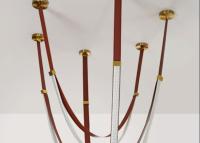 China Leather chandelier led tube big light for Villa Interiordesign Pendant lamp for sale