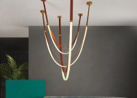China Leather chandelier led tube big light for Villa Interiordesign Pendant lamp for sale