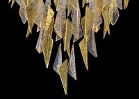 China Romantic ribbon art chandelier glass twisted strip shape hotel lobby exhibition hall theater non-standard engineering chandelier for sale