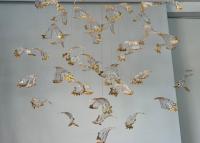China Romantic ribbon art chandelier glass twisted strip shape hotel lobby exhibition hall theater non-standard engineering chandelier for sale