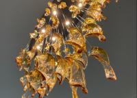 China Romantic ribbon art chandelier glass twisted strip shape hotel lobby exhibition hall theater non-standard engineering chandelier for sale