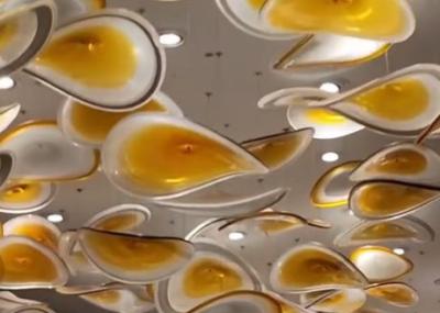 China Romantic ribbon art chandelier glass twisted strip shape hotel lobby exhibition hall theater non-standard engineering chandelier for sale