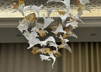 China Hotel villa stone leaf and bird chandelier for hotel big pendant lamp for home for sale