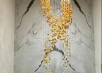 China Romantic ribbon art chandelier glass twisted strip shape hotel lobby exhibition hall theater non-standard engineering chandelier for sale