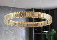China Crystal Chandelier Round Led Hotel Room Lighting Gold stainless steel Lamp for sale