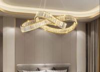 China Crystal Chandelier Round Led Hotel Room Lighting Gold stainless steel Lamp for sale