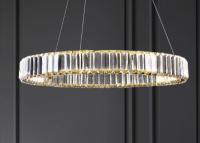 China Crystal Chandelier Round Led Hotel Room Lighting Gold stainless steel Lamp for sale