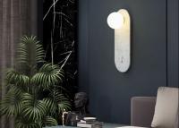 China Hotel villa background wall decoration lamp B&B guest room natural marble entrance bedroom wall lamp for sale