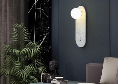 China Hotel villa background wall decoration lamp B&B guest room natural marble entrance bedroom wall lamp for sale