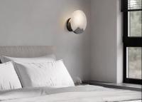 China Modern wall lamp round glass bedroom bedside lamp designer light luxury lamp Nordic living room background wall lamp for sale