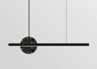 China Italian style copper restaurant chandelier marble minimalist luxury dining table lamp modern minimalist designer bar long strip lamp for sale