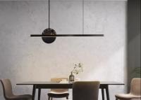 China Italian style copper restaurant chandelier marble minimalist luxury dining table lamp modern minimalist designer bar long strip lamp for sale