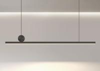 China Restaurant chandelier minimalist lamp Nordic style simple modern one-line aluminum tea room bar dining room dining table long strip lamp for sale