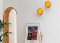China Modern simple hotel  bedroom mirror lamp round interior colorful wall lamp for sale