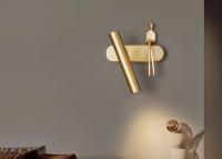 China All-copper wall lamp simple bedside lamp background wall spotlight character art light luxury rotating wall lamp creative aisle lamp for sale