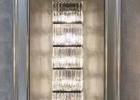 China Crystal long wall lamp hotel lobby club hall large long wall lamp villa sales office banquet hall high wall lamp for sale