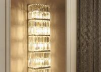 China Crystal long wall lamp hotel lobby club hall large long wall lamp villa sales office banquet hall high wall lamp for sale