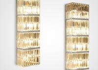 China Crystal long wall lamp hotel lobby club hall large long wall lamp villa sales office banquet hall high wall lamp for sale