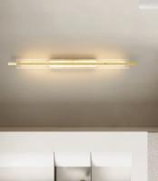 China All-copper Italian wall lamp living room grille background wall lamp modern high-end light luxury minimalist long strip bedroom wall lamp for sale