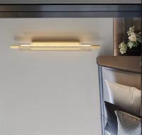 China All-copper Italian wall lamp living room grille background wall lamp modern high-end light luxury minimalist long strip bedroom wall lamp for sale