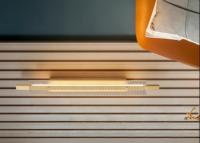 China All-copper Italian wall lamp living room grille background wall lamp modern high-end light luxury minimalist long strip bedroom wall lamp for sale