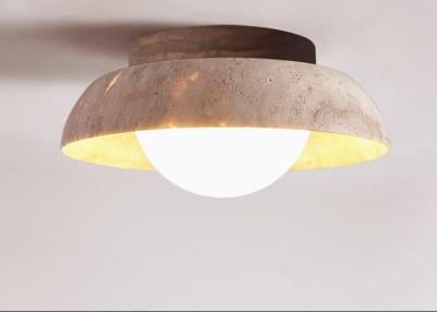 China Yellow cave stone ancient style corridor balcony ceiling lamp retro wabi-sabi style cloakroom entrance hallway small lamp for sale