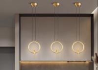 China All-copper bedroom bedside chandelier Nordic light luxury creative personality character shape ring living room background wall decorative lamp for sale