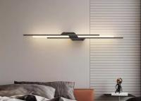 China Nordic minimalist light luxury long strip wall lamp simple modern living room TV background wall bedroom bedside mirror grille lamp for sale
