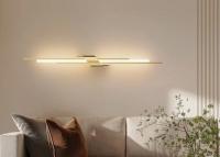 China Nordic minimalist light luxury long strip wall lamp simple modern living room TV background wall bedroom bedside mirror grille lamp for sale