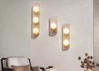 China Yellow travertine wall lamp bedroom bedside living room background wall homestay corridor entrance staircase balcony lamp for sale