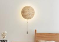 China Yellow travertine wall lamp bedroom for home decorator interior stone wall lamp for sale