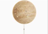 China Yellow travertine wall lamp bedroom for home decorator interior stone wall lamp for sale