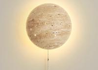 China Yellow travertine wall lamp bedroom for home decorator interior stone wall lamp for sale
