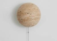 China Yellow travertine wall lamp bedroom for home decorator interior stone wall lamp for sale