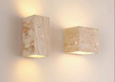 China Yellow travertine good quality  bedroom for home decorator interior stone wall lamp for sale