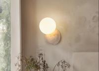 China Yellow travertine good quality  bedroom for home decorator interior stone wall lamp for sale