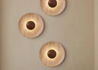 China Yellow travertine good quality  bedroom for home decorator interior stone wall lamp for sale