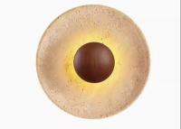 China Yellow travertine good quality  bedroom for home decorator interior stone wall lamp for sale