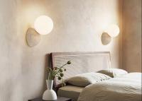 China Yellow travertine good quality  bedroom for home decorator interior stone wall lamp for sale
